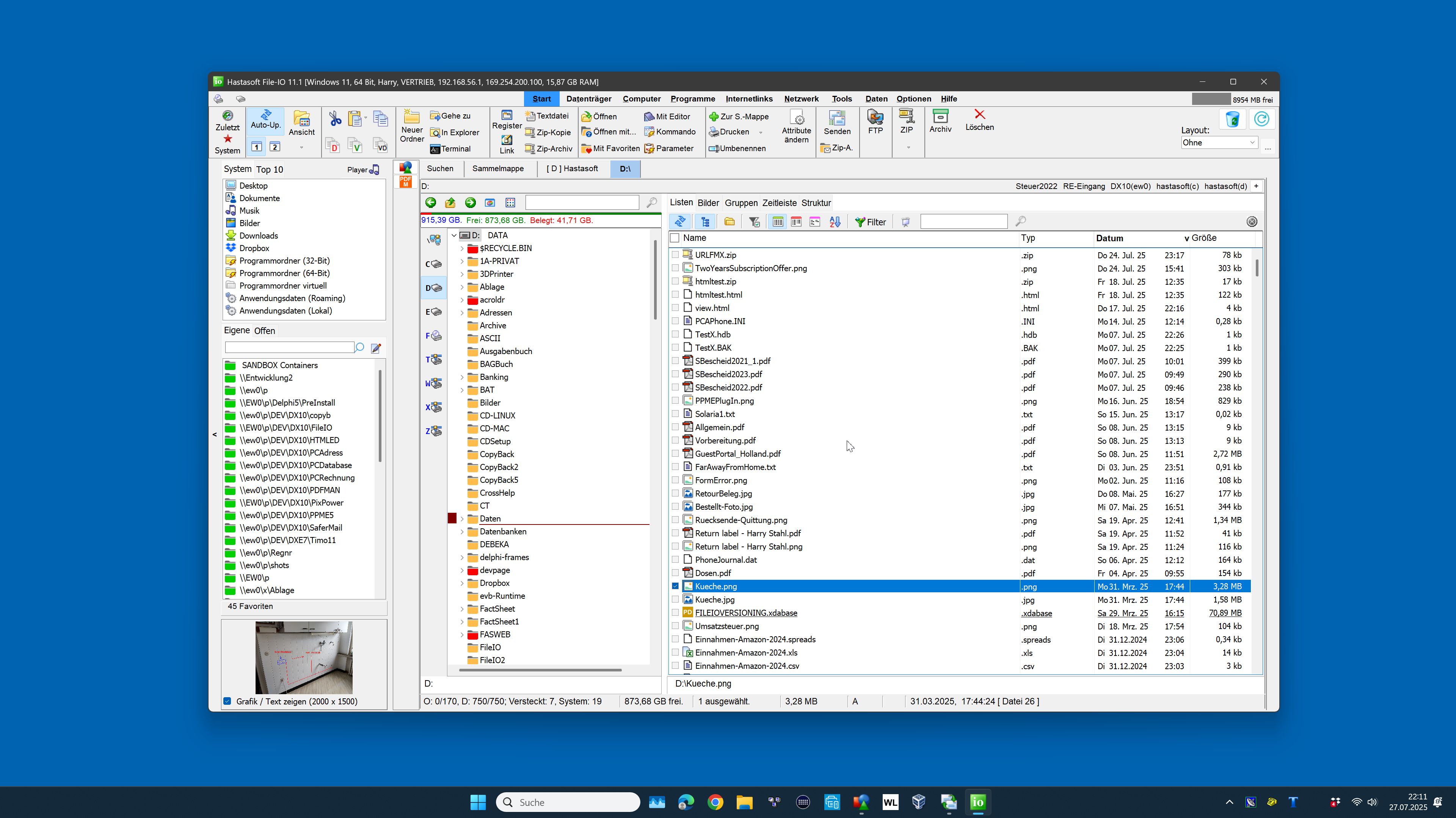 Dateimanager File-IO für Windows, Linux und macOS